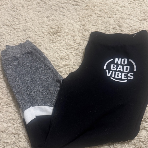 Pants & Jumpsuits | No Bad Vibes Jogger Pants Black And Gray | Poshmark